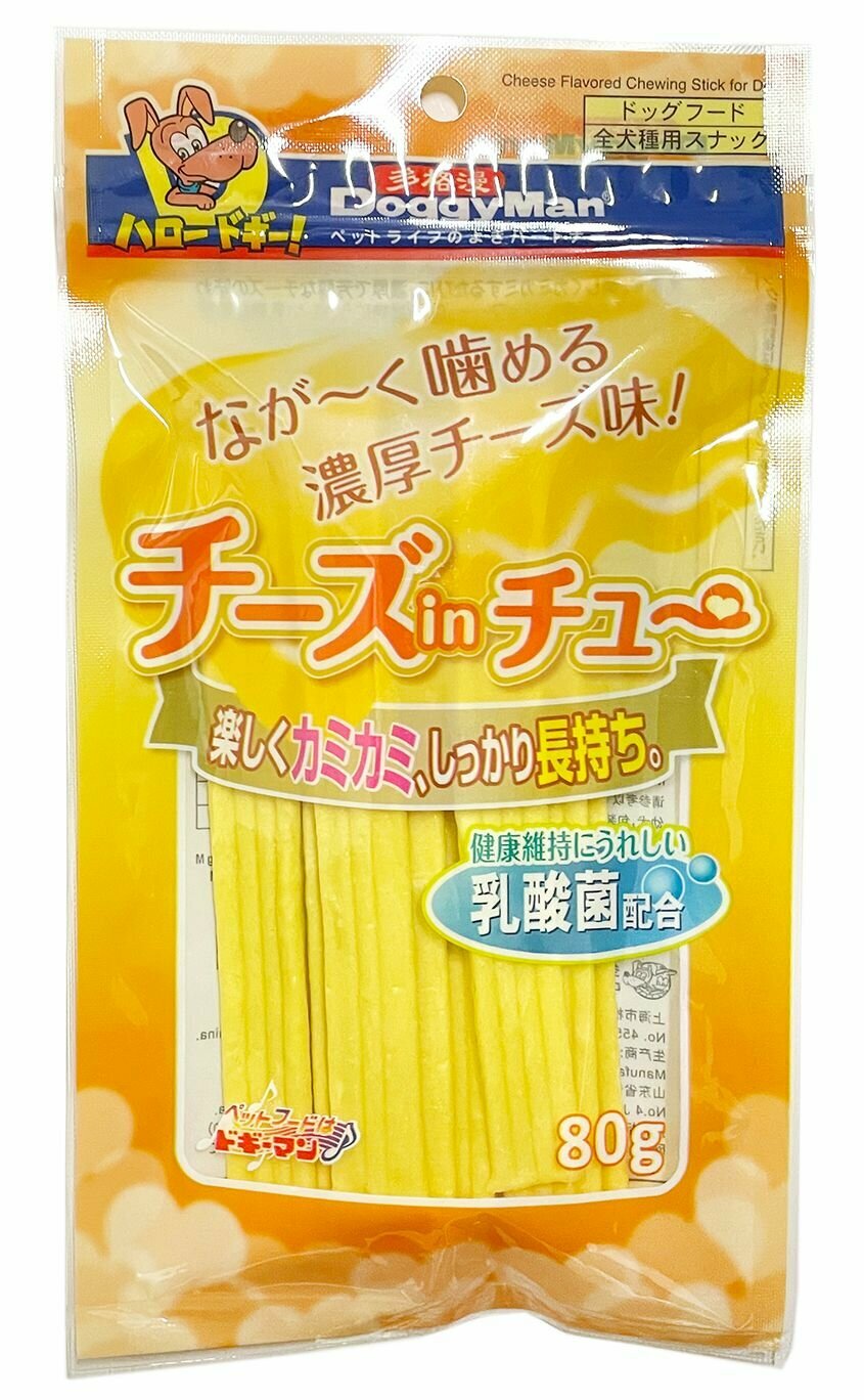 Лакомство для собак Japan Premium Pet Сырная соломка с лактобактериями для массажа дёсен, размер М, 80 г