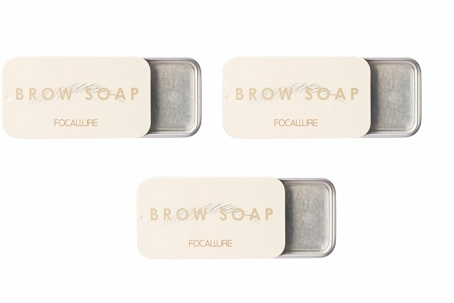 Мыло для бровей Focallure Brow Styling Soap с щеточкой, 10 гр, 3 шт.