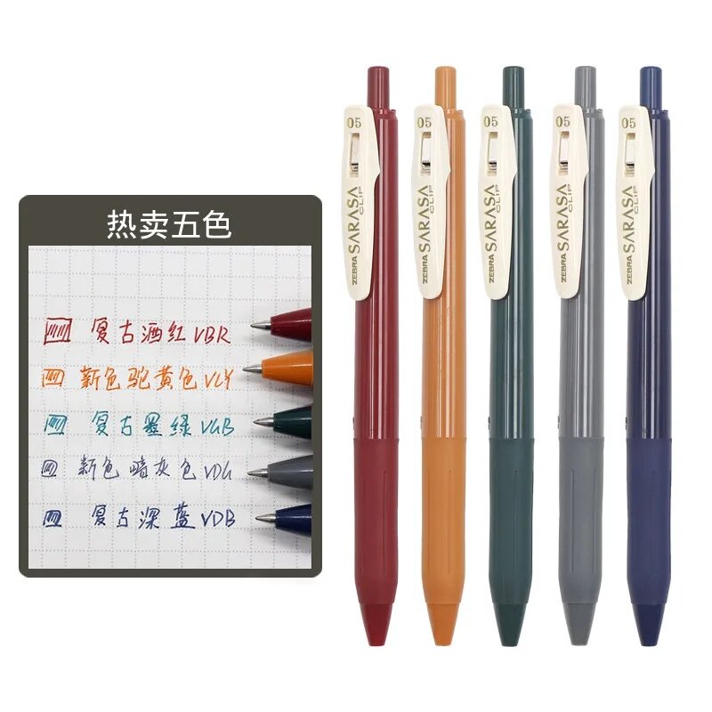 Гелевые ручки ZEBRA JJ15 SARASA Retro Series, шариковая ручка 0,5 мм Canetas, гладкий пишущий пресс, стило для школы, офиса, канцелярские принадлежности