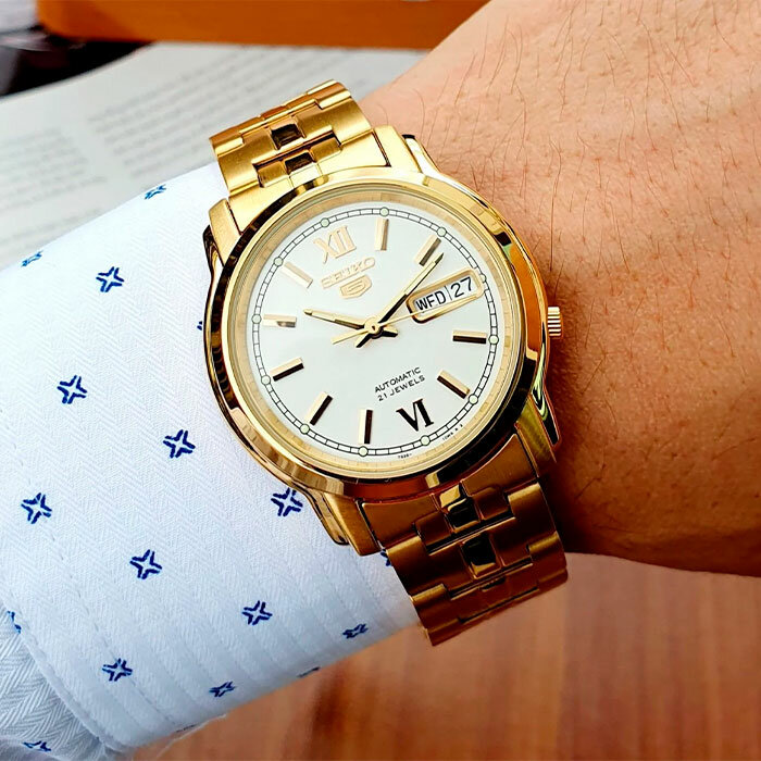 Наручные часы SEIKO SEIKO 5, золотой, серебряный — фото 1