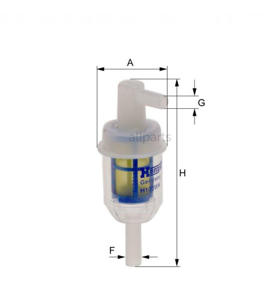 HENGST FILTER H103WK Фильтр топливный