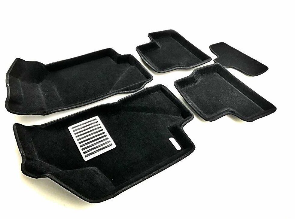 Коврики в салон текстиль 3D Lux (чёрные) Euromat для ВАЗ (LADA): Granta (2011-), Kalina (2004-2018)