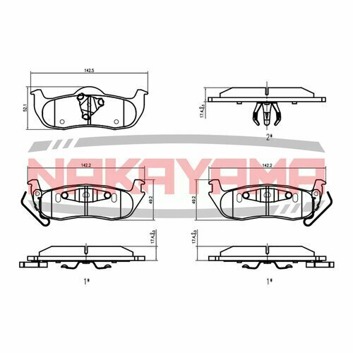 Колодки тормозные дисковые задние JEEP COMMANDER 05-10, GRAND CHEROKEE II 99- Nakayama HP8545NY