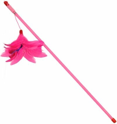 Triol Игрушка для кошек Удочка-дразнилка Розовые перья, 48 см