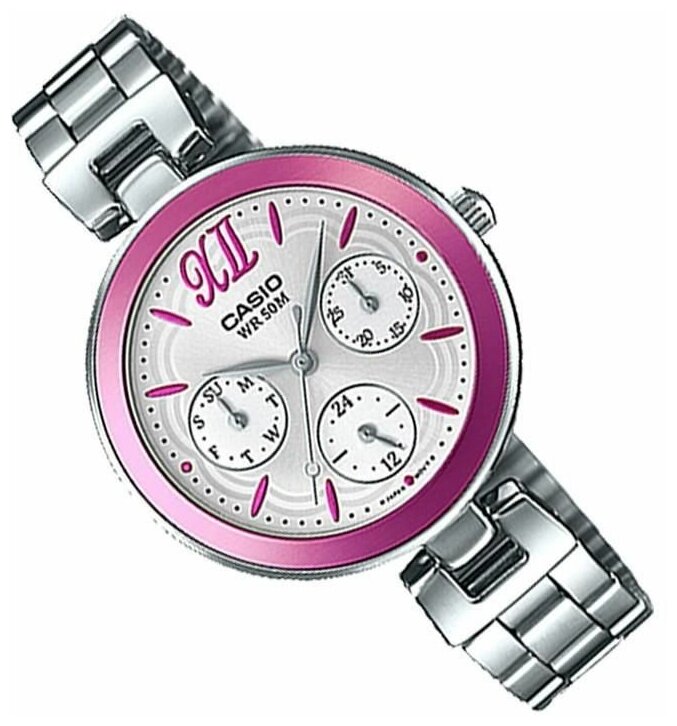 Наручные часы CASIO, серебристый/розовый — фото 1