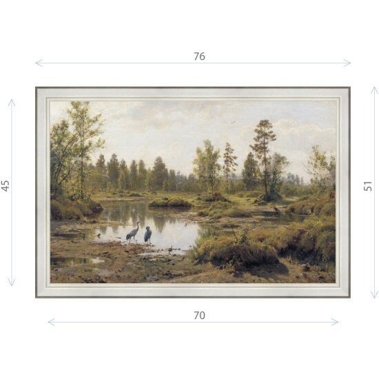 Картина Декор Депо Ивана Шишкина Болото Матовая бумага в раме без стекла 51х76 см