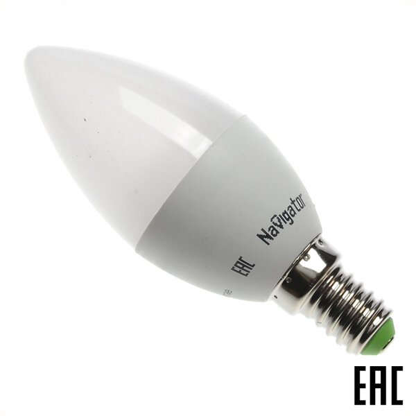 Лампа светодиодная "свеча" т/б свет 5Вт 94480 NLL-P-C37-5-230-2.7K-E14-FR 375Лм 2700К Navigator (6 шт. в комплекте)