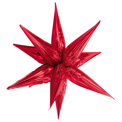 Шар фольгированный ненадутый Р 3D звезда 26" Составная Красный