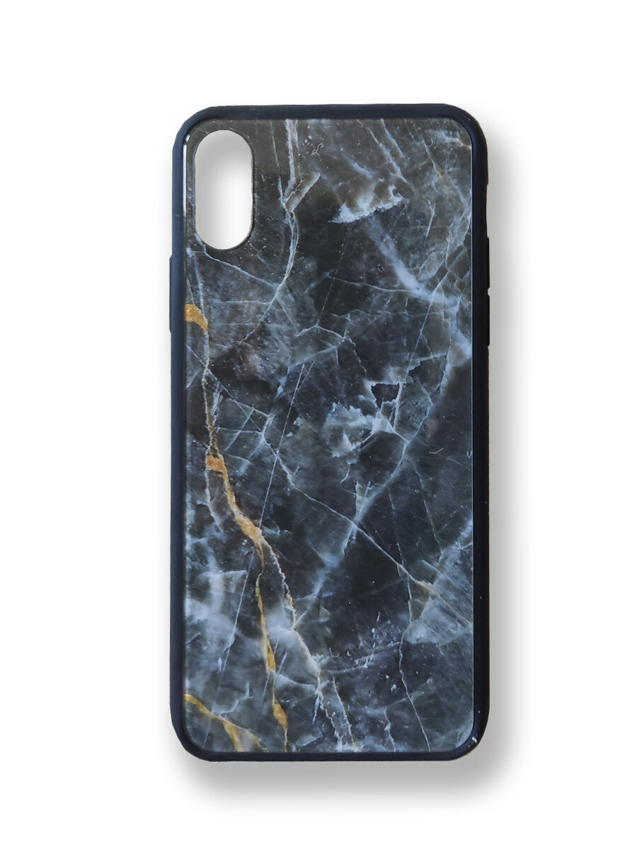 Стеклянный TPU-PC чехол накладка Rock Glass Phone Cases для Apple iPhone X/Xs