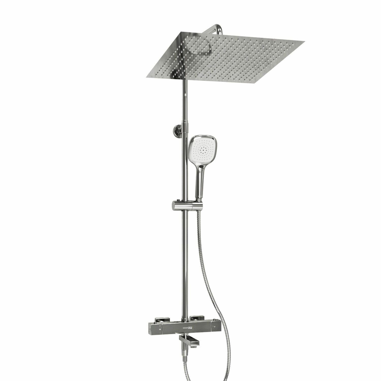 Душевой комплект с термостатическим смесителем, хром, WasserKRAFT A199.119.065.010. CH Thermo