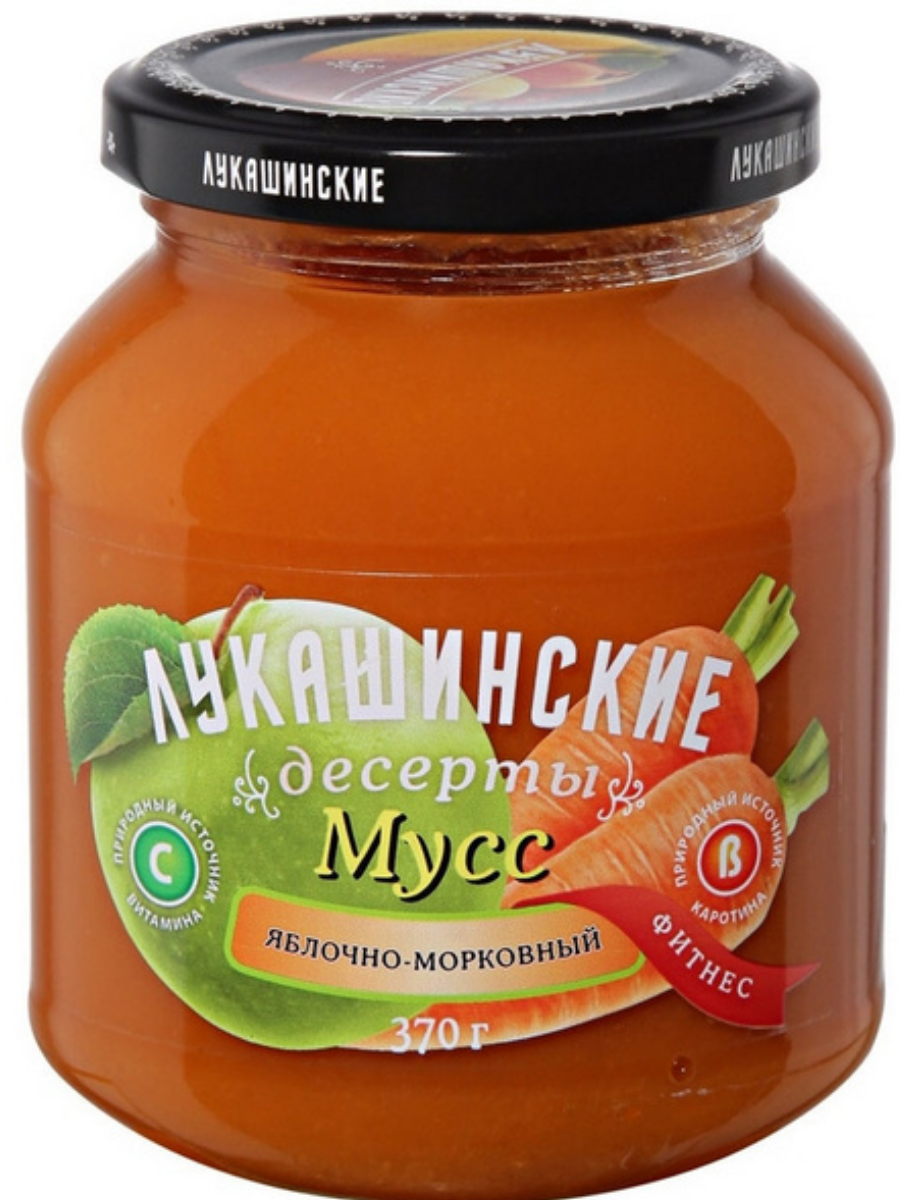 Мусс яблочно-морковный Фитнес 370г