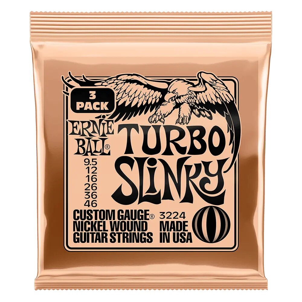 Струны для электрогитары ERNIE BALL 3224 Nickel Slinky Turbo 3 Pack 9.5-46