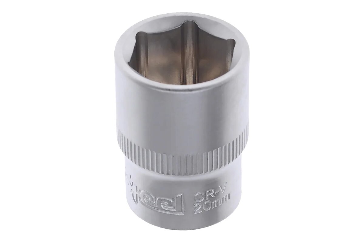 Головка торцевая шестигранная AV Steel AV‑520020 20 мм, квадрат с подпружиненным шариком, из хром‑ванадиевой стали