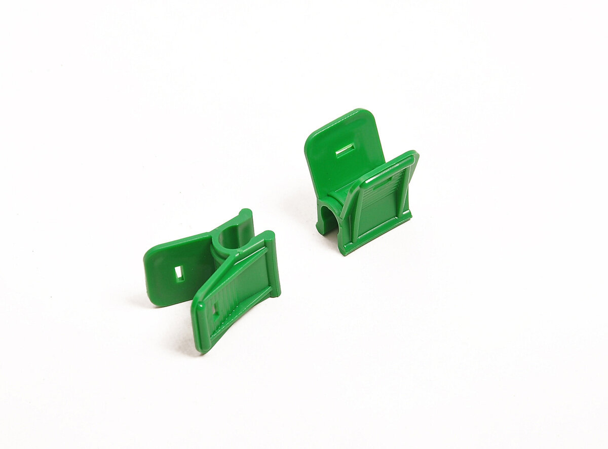 Клипса для парника, прищепка пластиковая, d 10 мм, 10 шт, зажим, зеленый