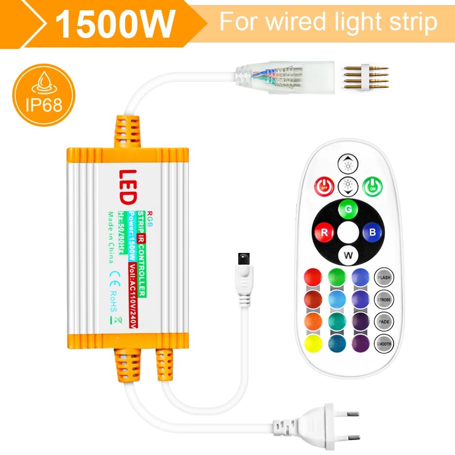 RGB контроллер для светодиодной ленты 5050 2835 Asign 1500 Вт 24 клавиши With 4Pin