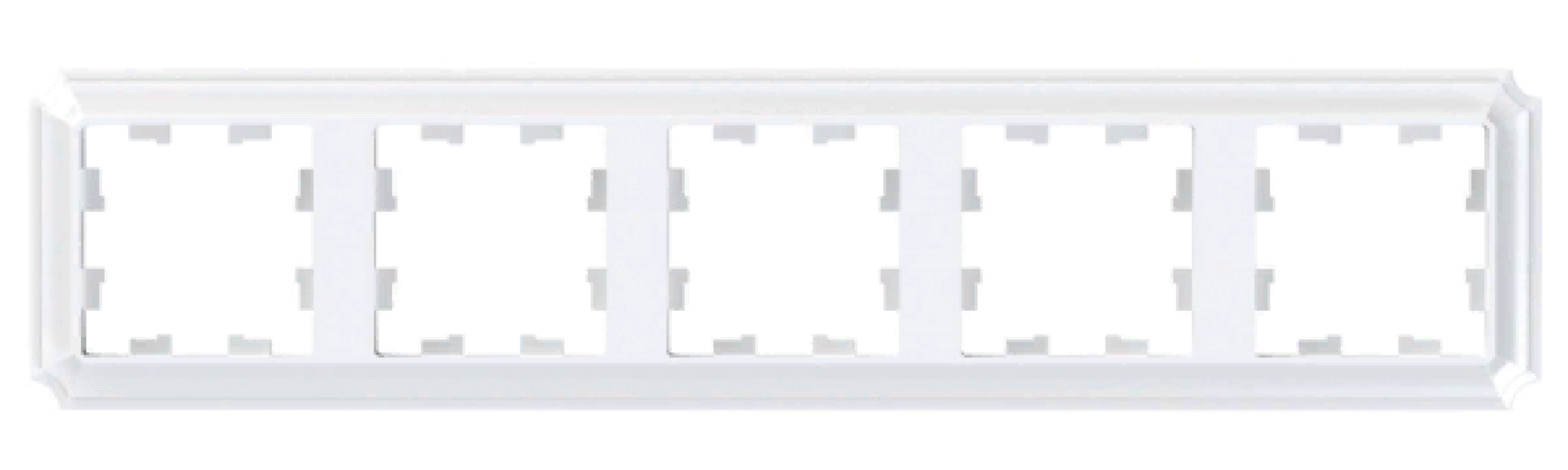 Рамка электроустановочная Systeme Electric / Систем Электрик AtlasDesign Antique Универсальная ATN100105 белая 5 постов / для розеток и выключателей