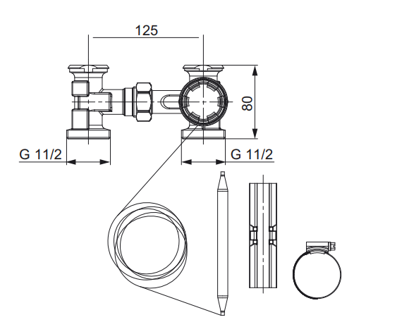 Смеситель Hummel, для котельных, латунь, максимальная температура 110 °C