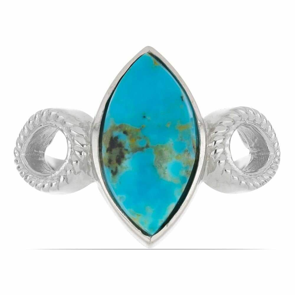 Кольцо, серебро, 925 проба, родирование, бирюза