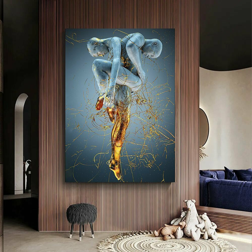 Картина "Современная абстракция", 20x30 см, на подрамнике, холст, эко-чернила