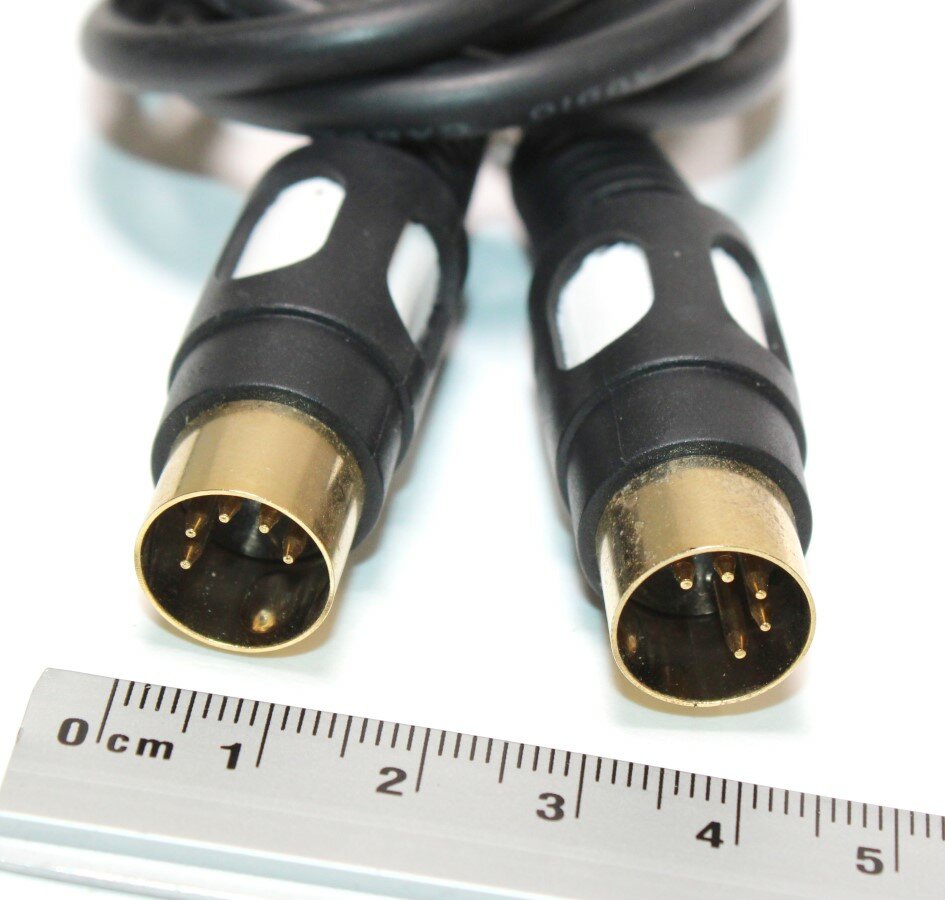 Шнур DIN 5PIN - DIN 5PIN (шт. пласт. позол.), 1,5 м