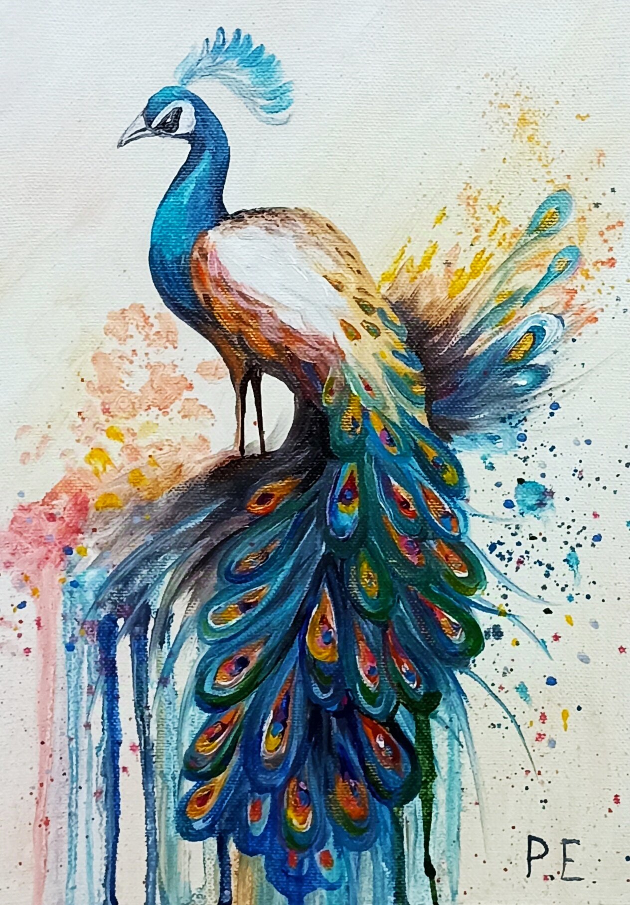 Масло/холст. 100% ручная работа, 100% живопись от Художественной мастерской Грëзы. Картина "Павлин" из серии "Мир Фауны". Картина написана в технике Лейденский школы Голландской живописи (гладко, не мазками). 20х30 см