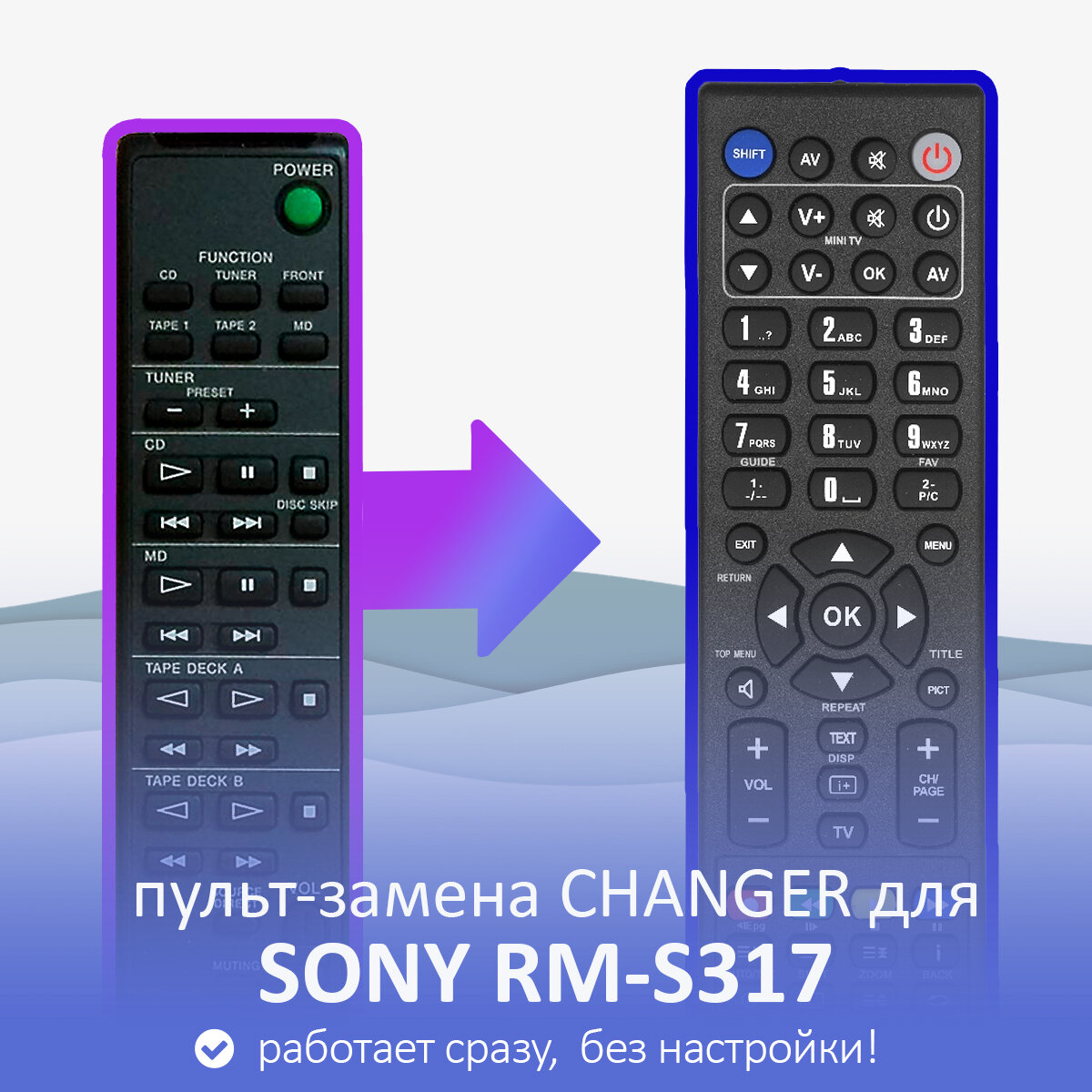 Пульт-замена для SONY RM-S317