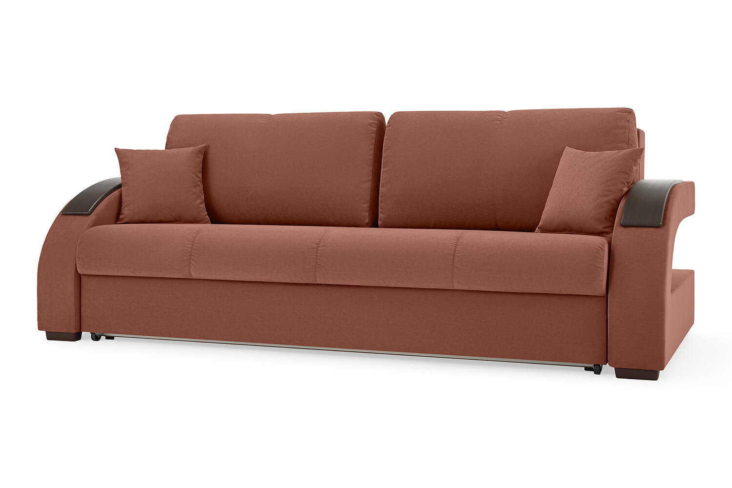 Диван-кровать Верона, велюр, 240х92х112, прямой, цвет терракотовый