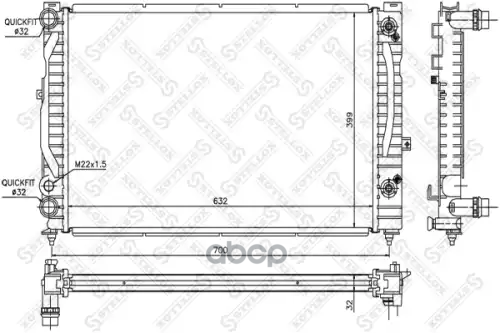 Радиатор двигателя Stellox арт. 10-25063-SX