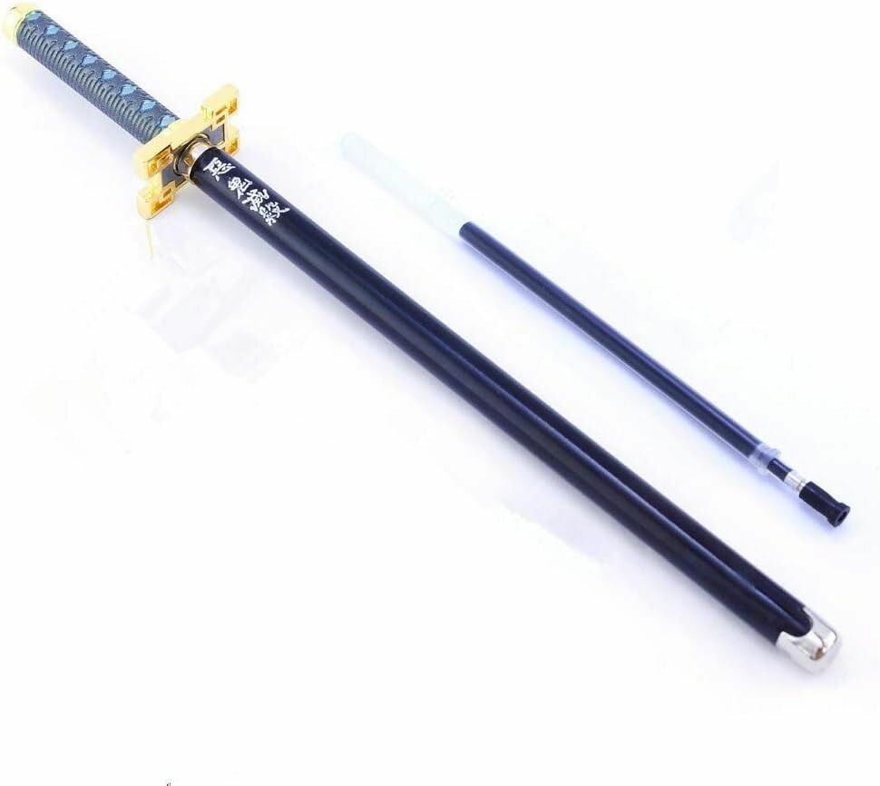 Ручка Demon Slayer с мини-моделью металлического оружия Шариковая ручка-фигурка для коллекционеров и подписи