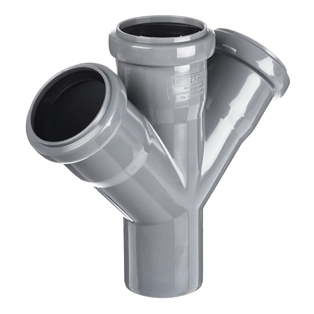 Крестовина канализационная РТП d50х50х50 мм угол 45 гр. одноплоскостная