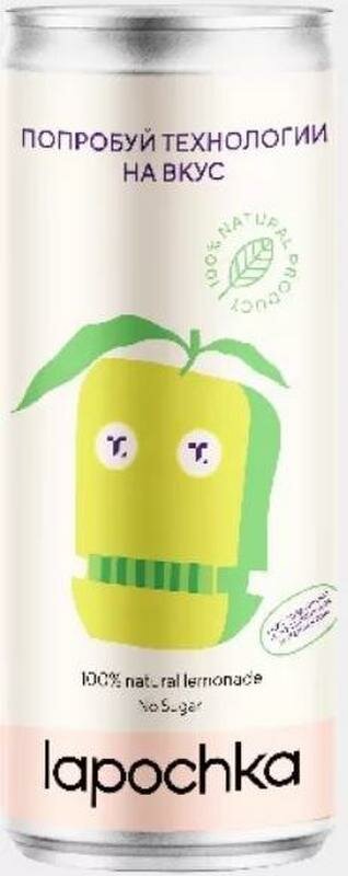 Натуральный газированный напиток без сахара лимонад "техпросвет от И. И." LAPOCHKA 330 мл