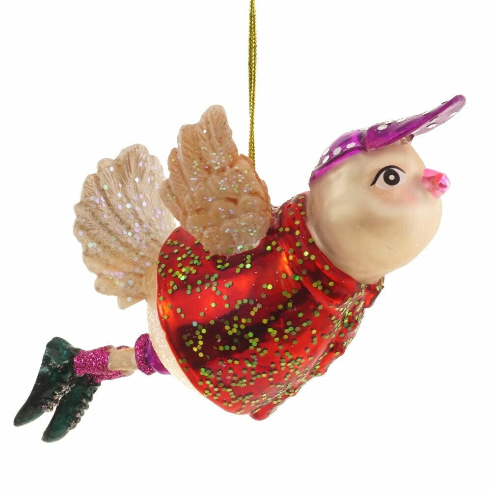 Украшение "Птичка в кепке" 15,5х7,5х7
