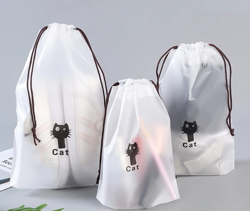 Пластиковая сумка на шнурке для обуви Белый, 20x30cm 1pcs, 07