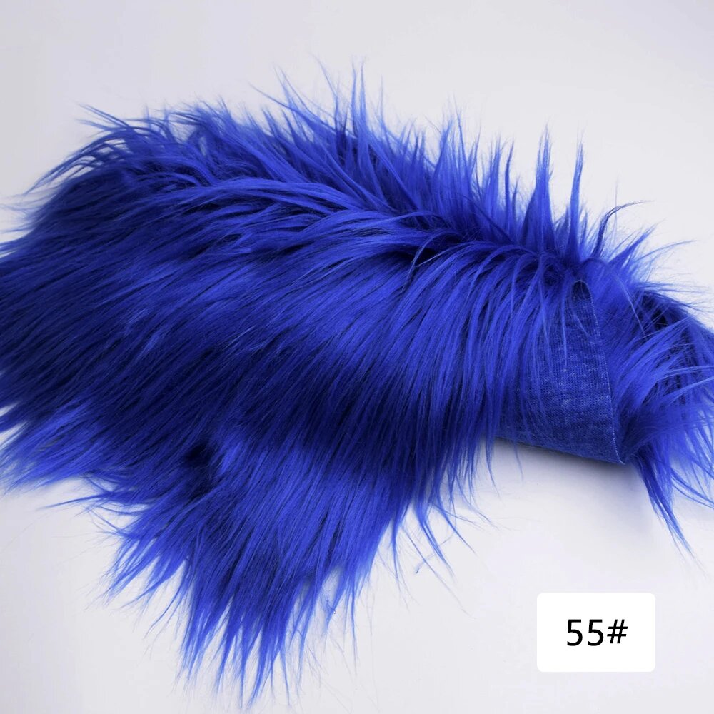 ZYFMPTEX Плюшевая ткань из искусственного меха Синий, 55