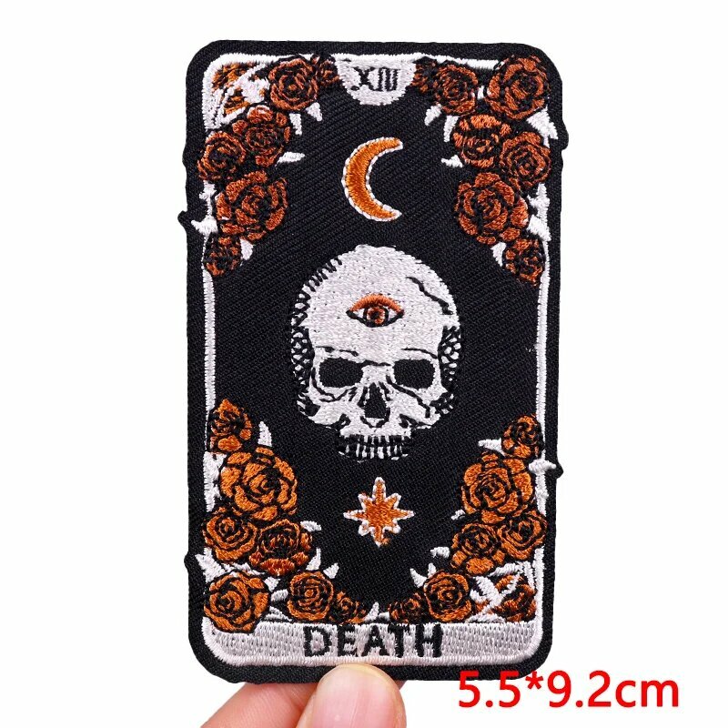 Вышитая нашивка Death Tarot, 5.5*9.2 см, Черный, PE9423CT
