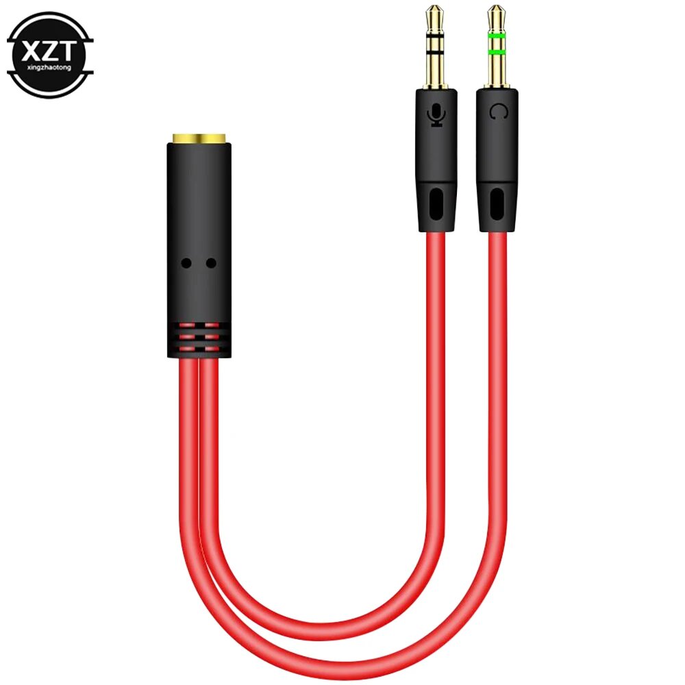 Новый аудиокабель со штекером AUX 3,5 мм, аудиокабель 3,5 мм со штекером стереозвука на 2 Женская гарнитура, Y-образный разветвитель, Кабель-адаптер