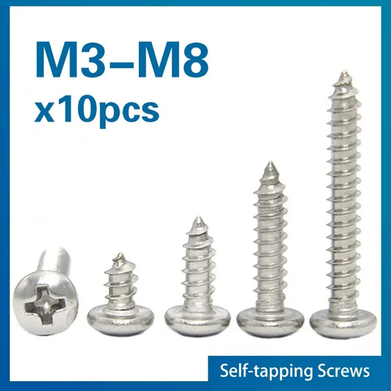 Набор саморезов XMSJ М3-М8 нержавеющая сталь M5, 40mm x10pcs