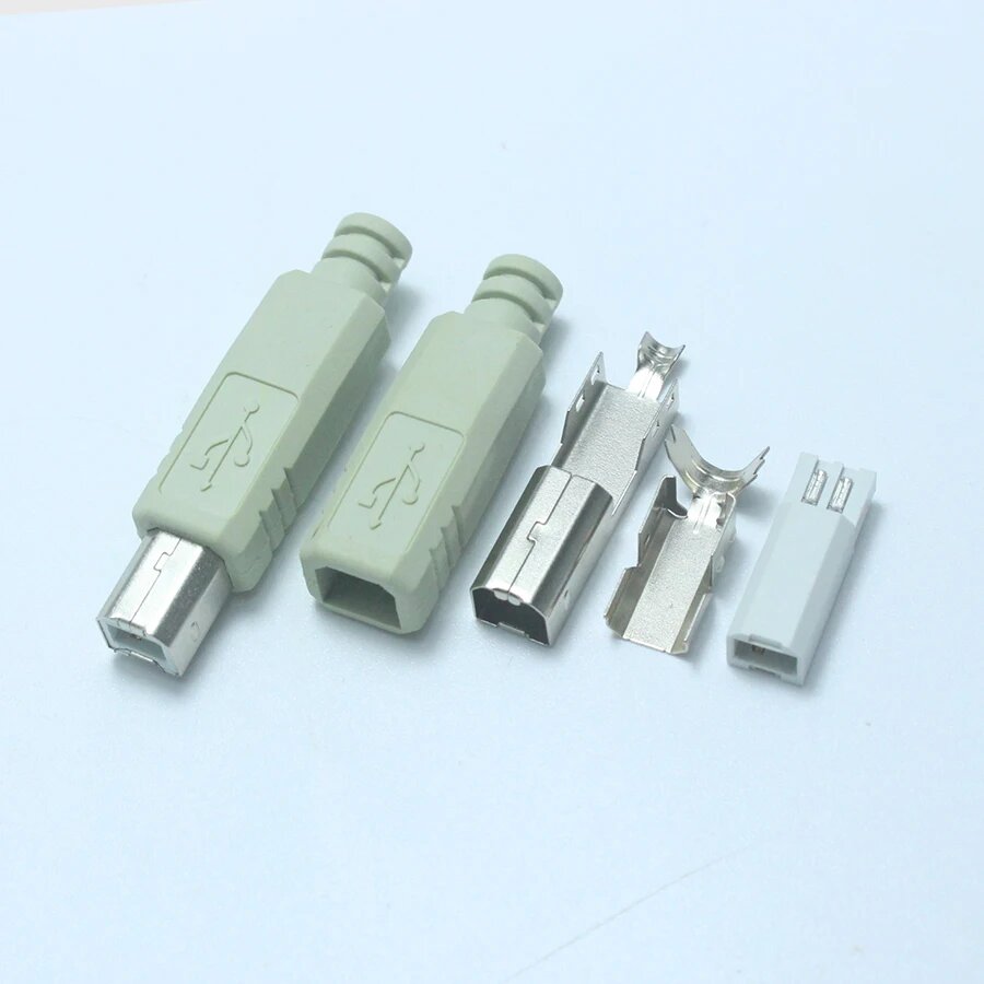 USB 2.0 B разъем, Nickel Gray