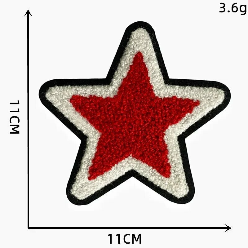 Нашивки с вышивкой звезд Красный, m457-Star patch