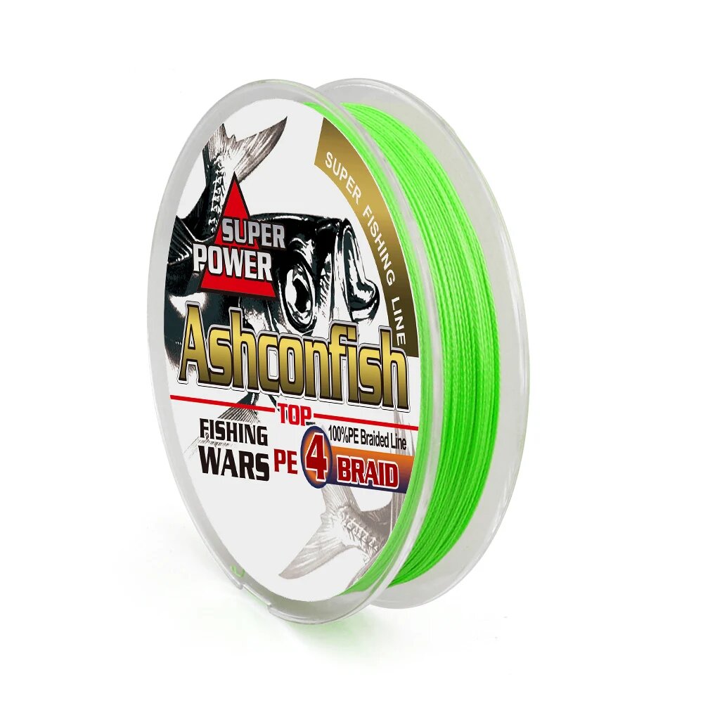 Рыболовная леска Ashconfish плетеные 4 нити, White, 300M-0.18mm-15LB