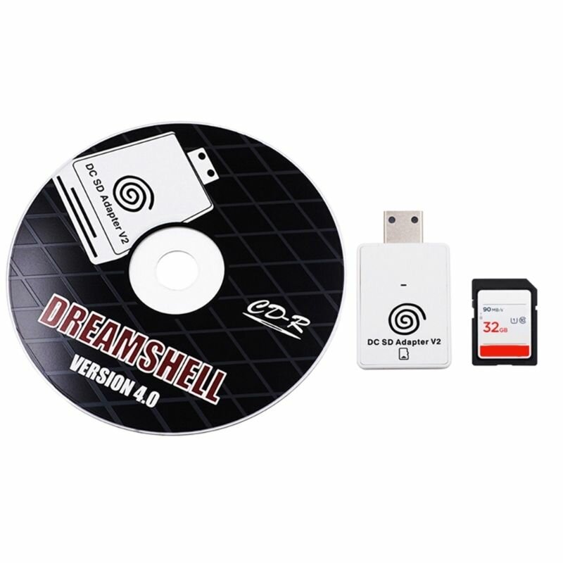 Устройство чтения карт SD/TF, адаптер для Sega Dreamcast, консоль постоянного тока и компакт-диск с зарядным устройством Dreamshell 32 ГБ SD-игр