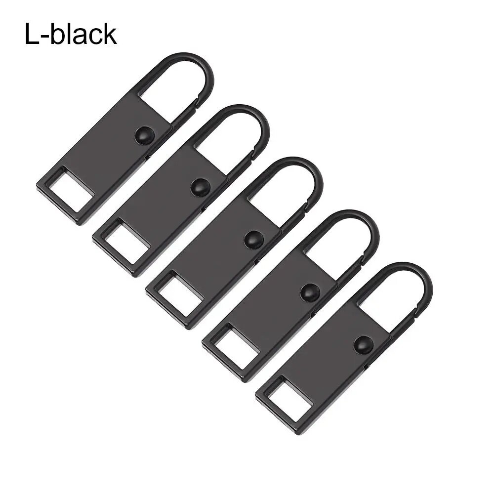 5 шт. застежек-молний черные black-L