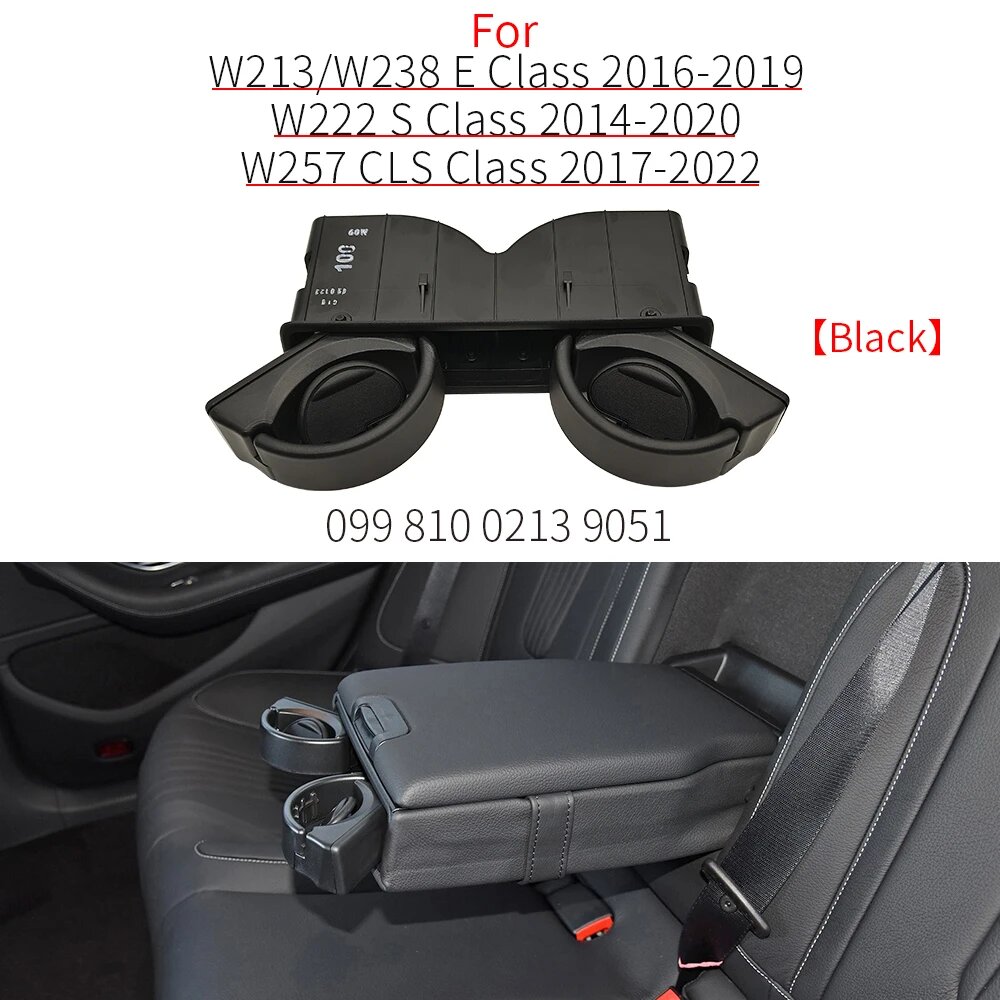 Автомобильный подлокотник для Mercedes W213 W222 W257, подставка для стакана для питьевой воды, для Benz E S CLS Class E200 S300 Black