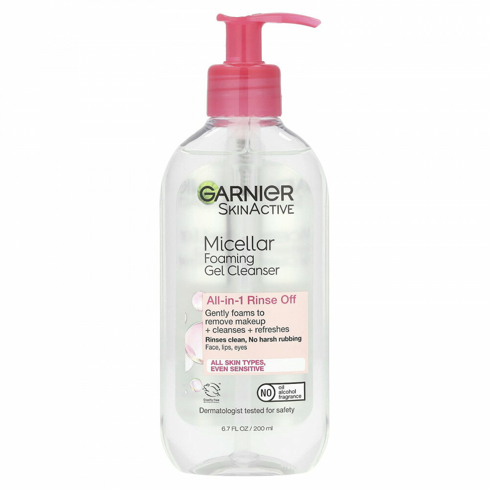 Garnier, SkinActive, мицеллярная пенка для умывания, универсальное смываемое средство, 200 мл (6,7 жидк. унц.)