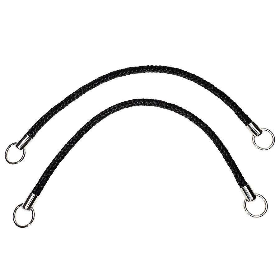 Ручка для сумки металл-шелк плетеная 520 мм (круг) / черный / 2 шт.