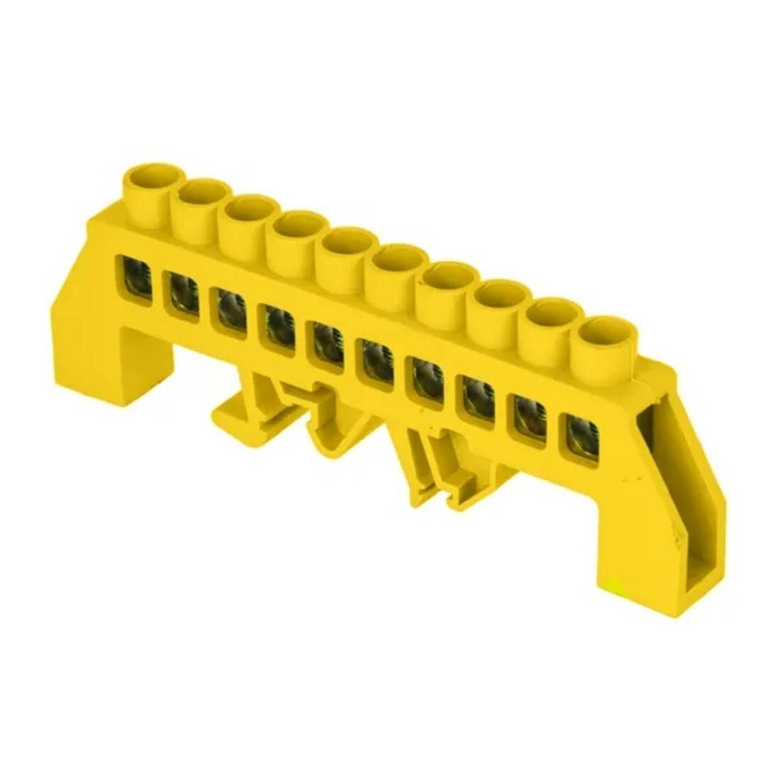 Шина нулевая EKF PROxima PE 8х12 10 отверстий латунь желтый нейлоновый корпус комбинированный sn0-125-10