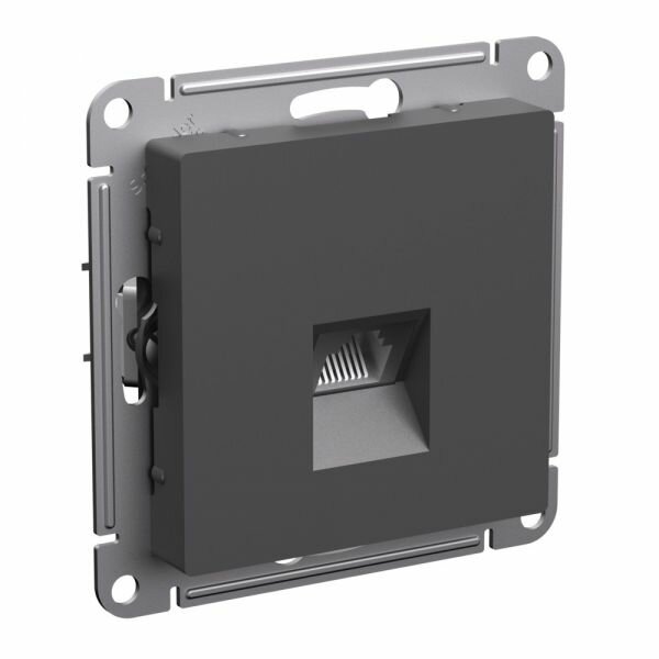 4 шт. Systeme Electric AtlasDesign Базальт Розетка компьютерная RJ45, кат. 6A, механизм, ATN001486