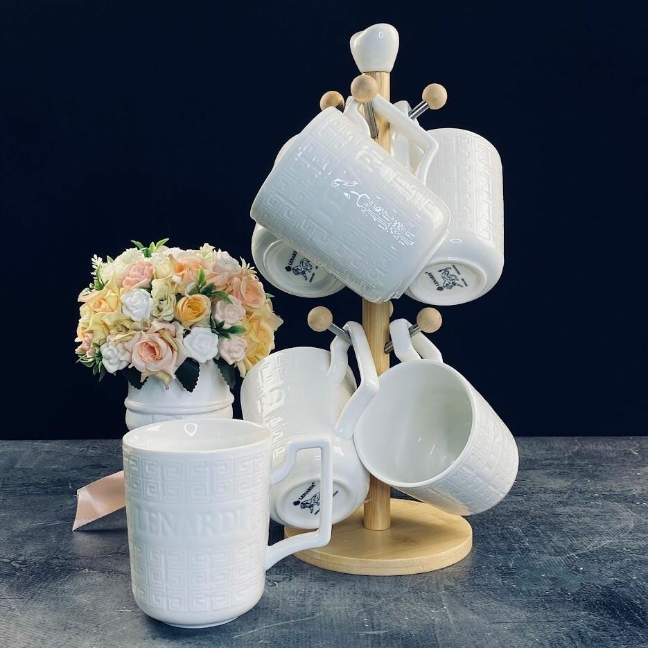 Набор из 6 кружек 320мл "BAMBOO" на подставке