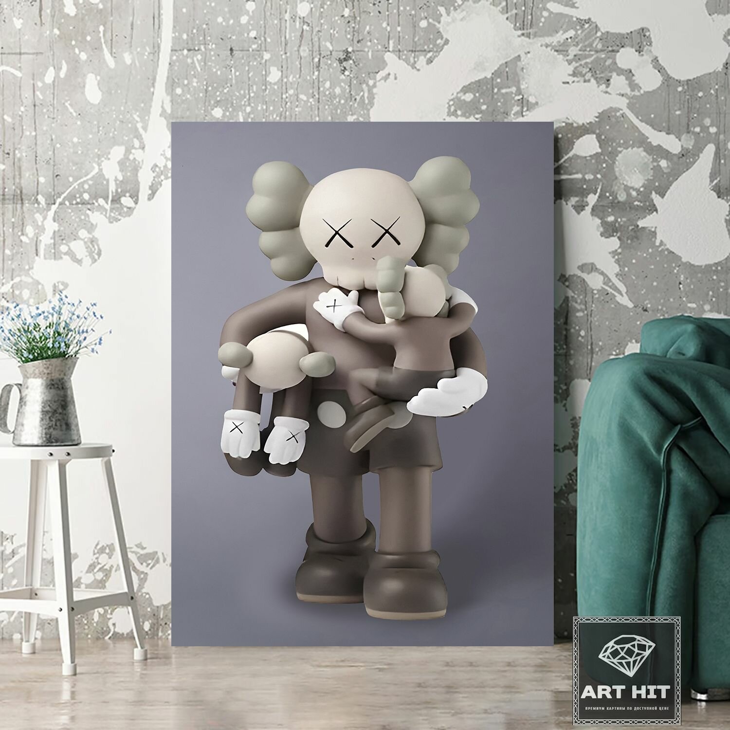 Картина Kaws, интерьерная картина кавс, 50х70