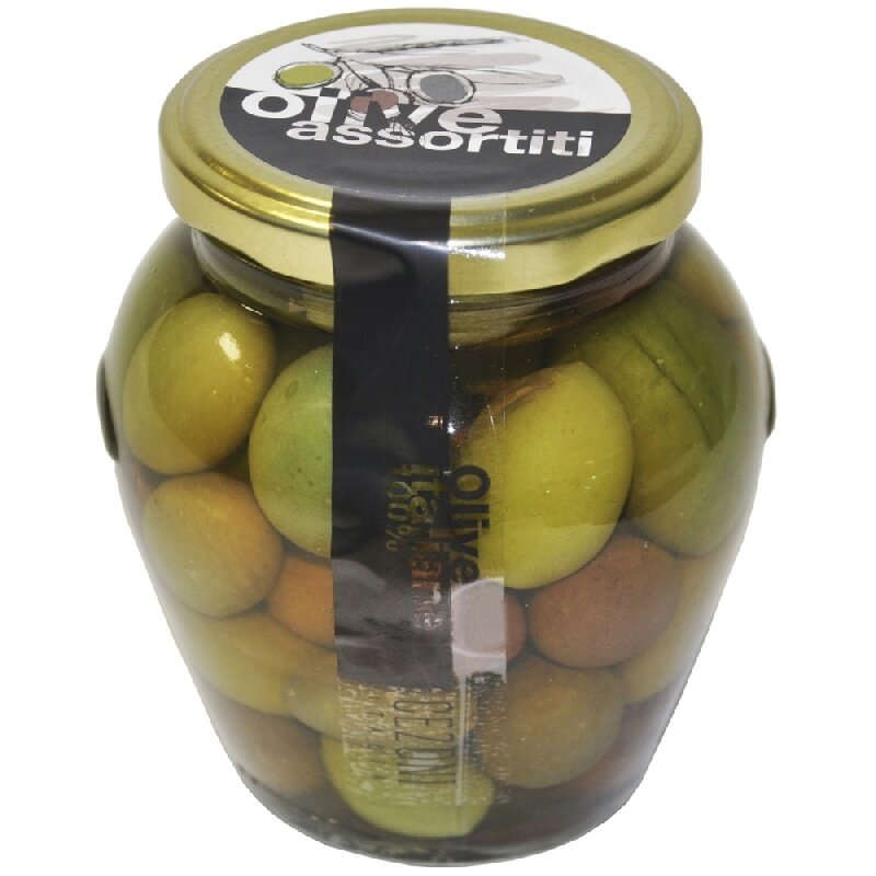 Оливки CEZONI микс с косточкой /стекло/ 290г